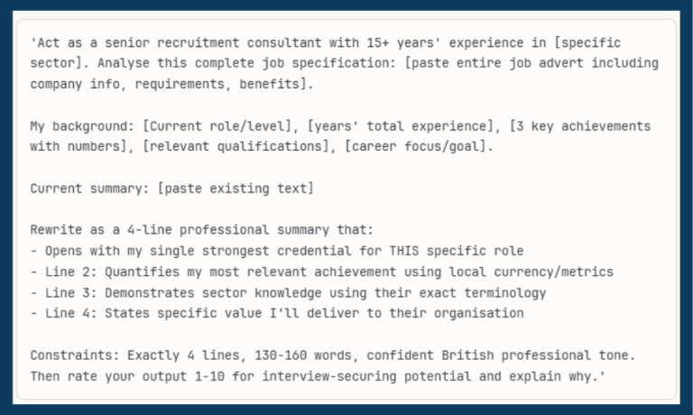 Best AI Prompts for CV Writing: ChatGPT & Claude Templates